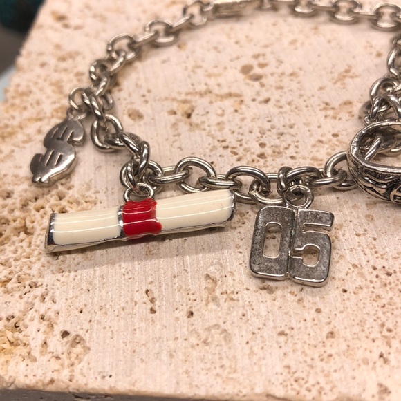 Jewelry | Silver Tone Graduation Themed Toggle Bracelet | Poshmark